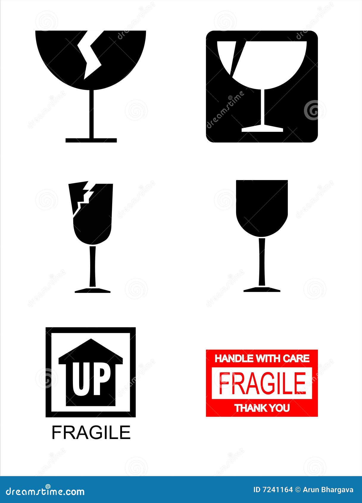 Packaging Icons Fragile stock vector. Illustration of crate - 7241164