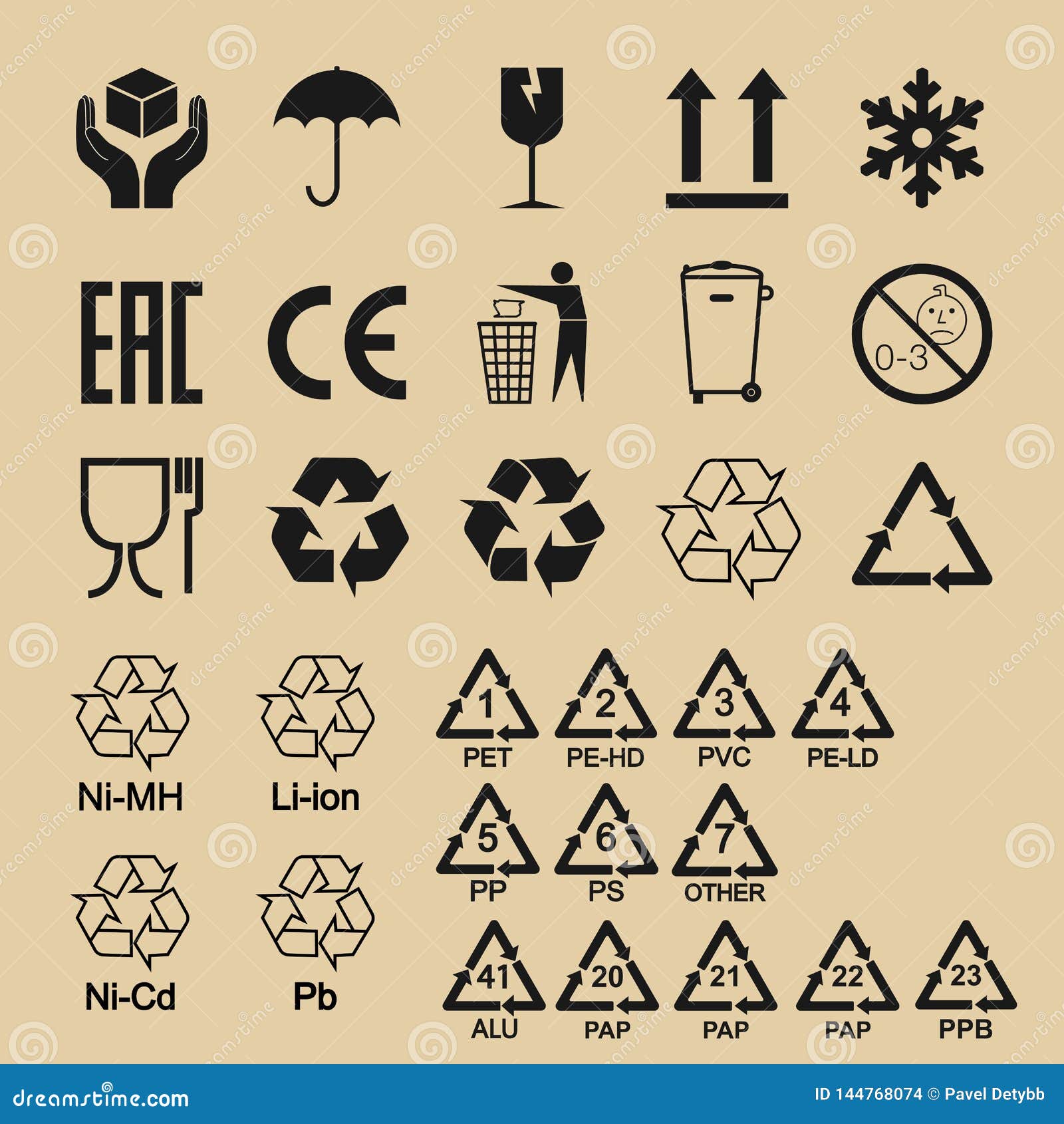 Packaging Icons, Package Signs Set. Vector Illustration, Flat Design ...