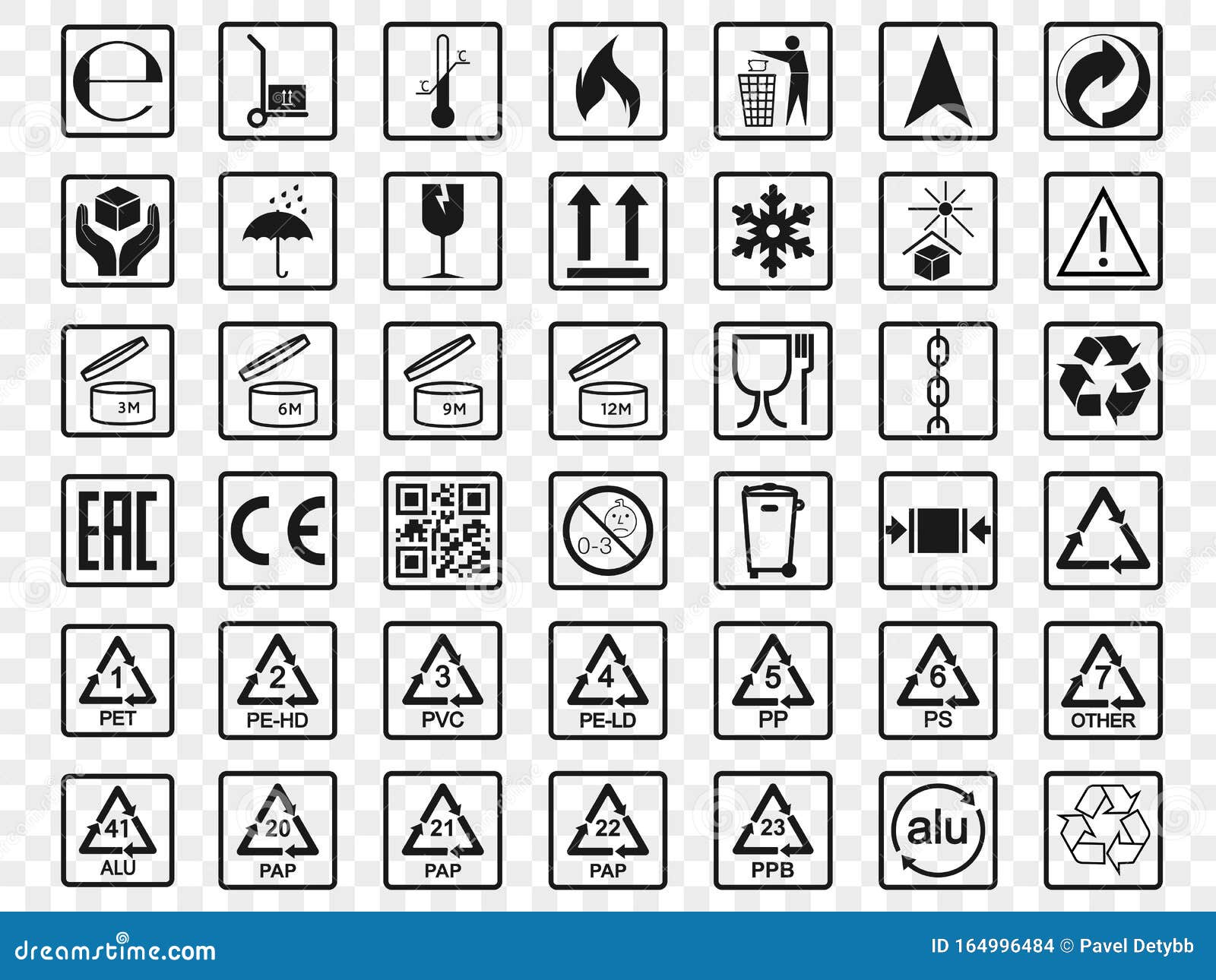 Packaging Icons, Package Signs Set. Vector Illustration, Flat Design ...