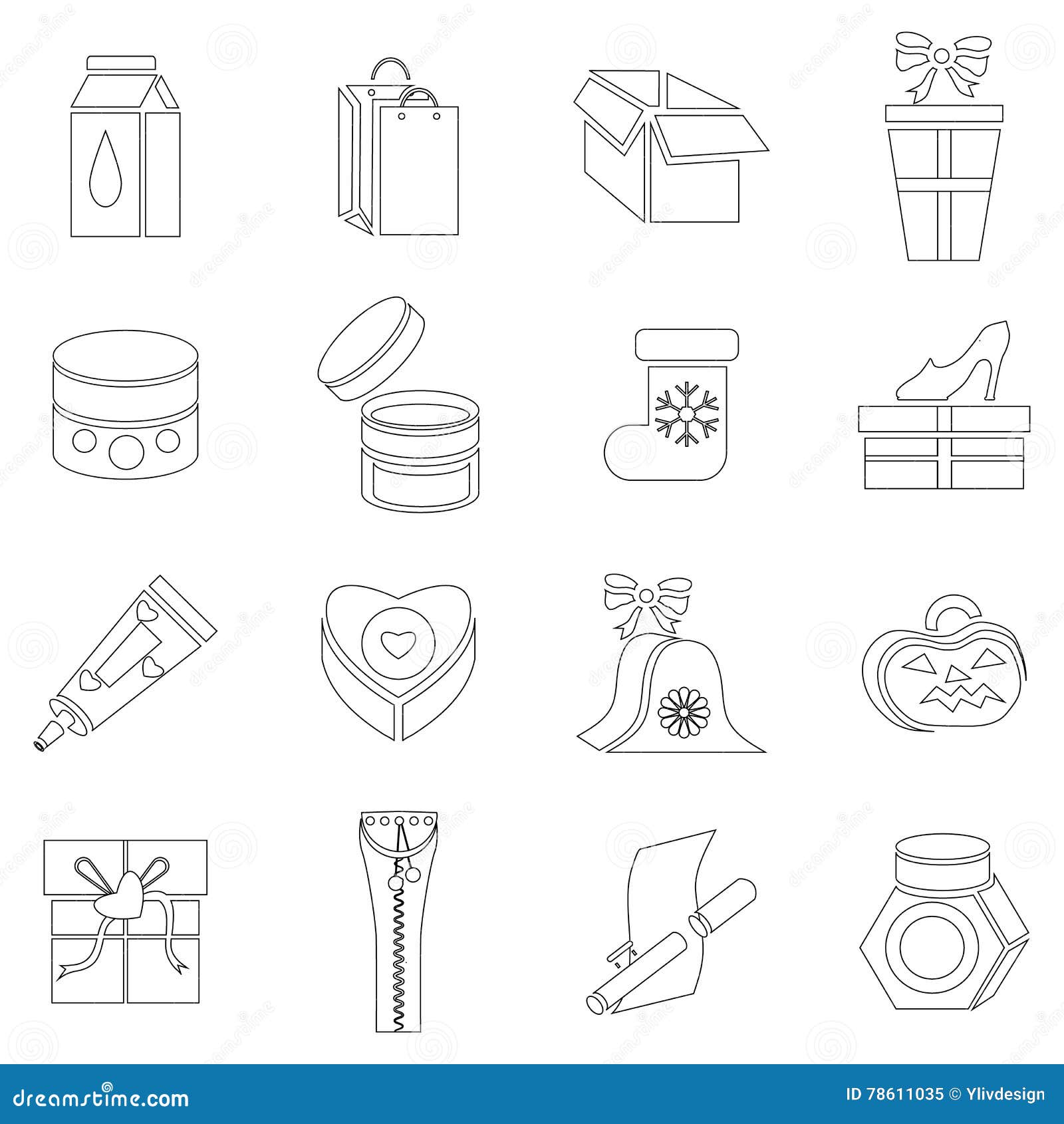 Packaging Icons Set, Outline Style Stock Vector - Illustration of happy ...