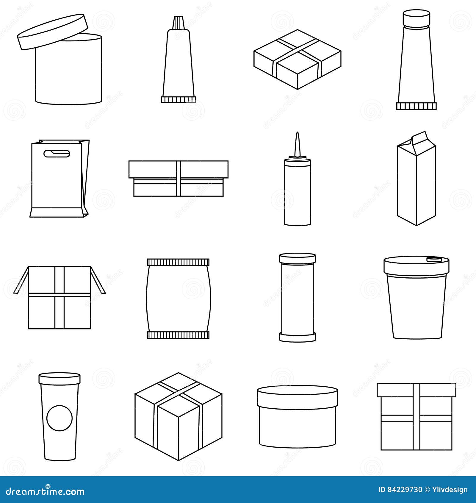 Packaging Icons Set, Outline Style Stock Vector - Illustration of ...