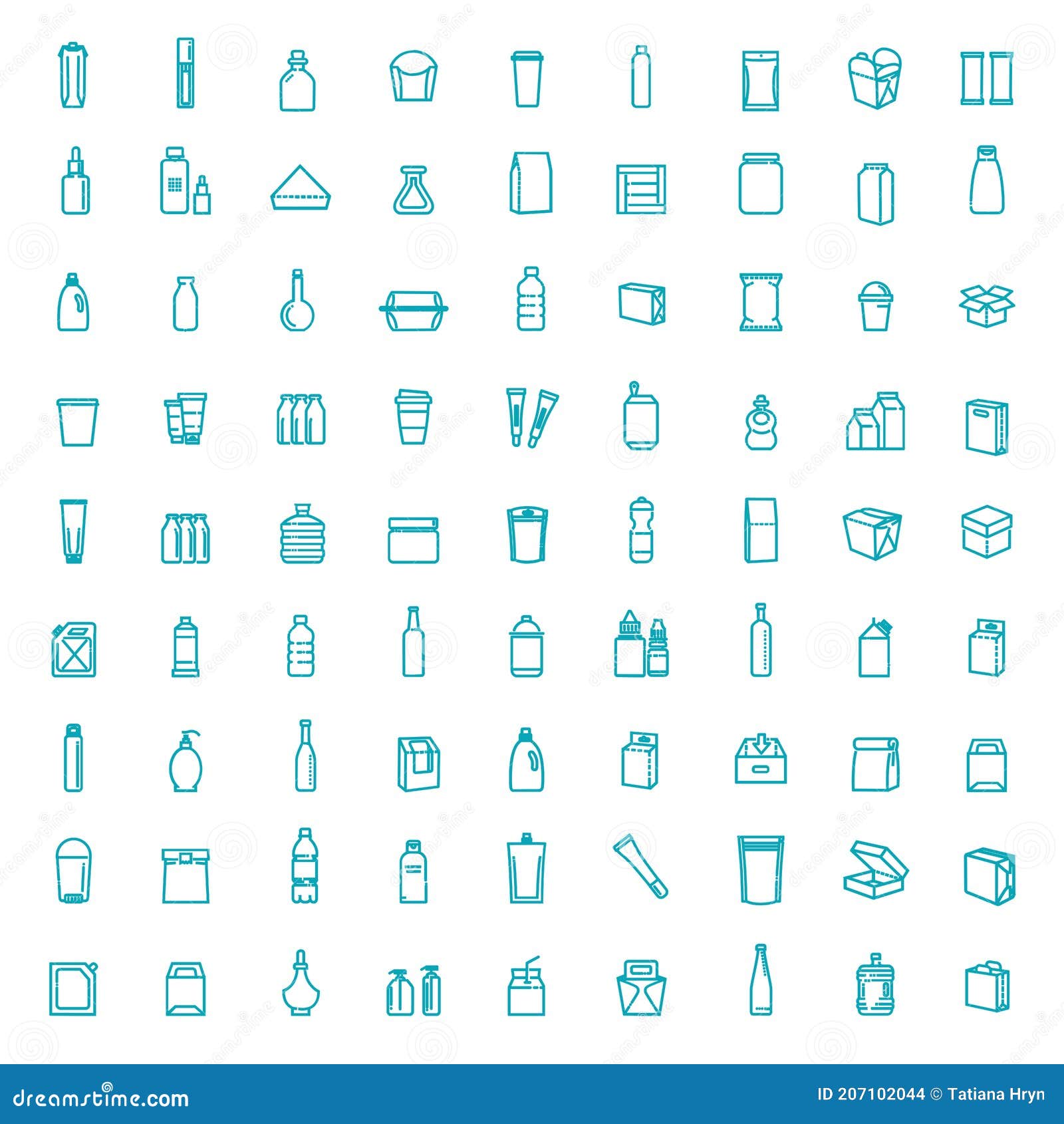 Packaging, Icons Set. for Packaging Products and Materials, Stock ...