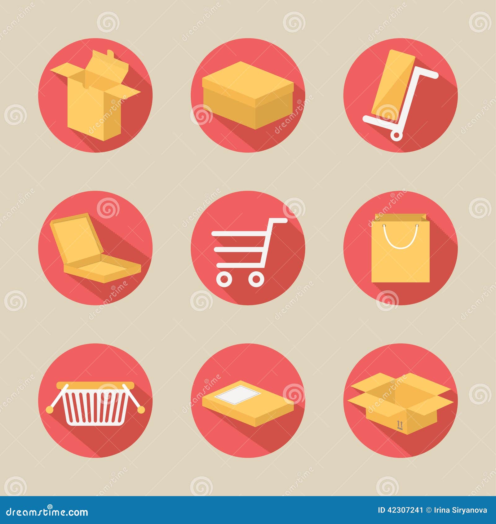 Packaging Icons, Vector Set Stock Vector - Illustration of icon, basket ...