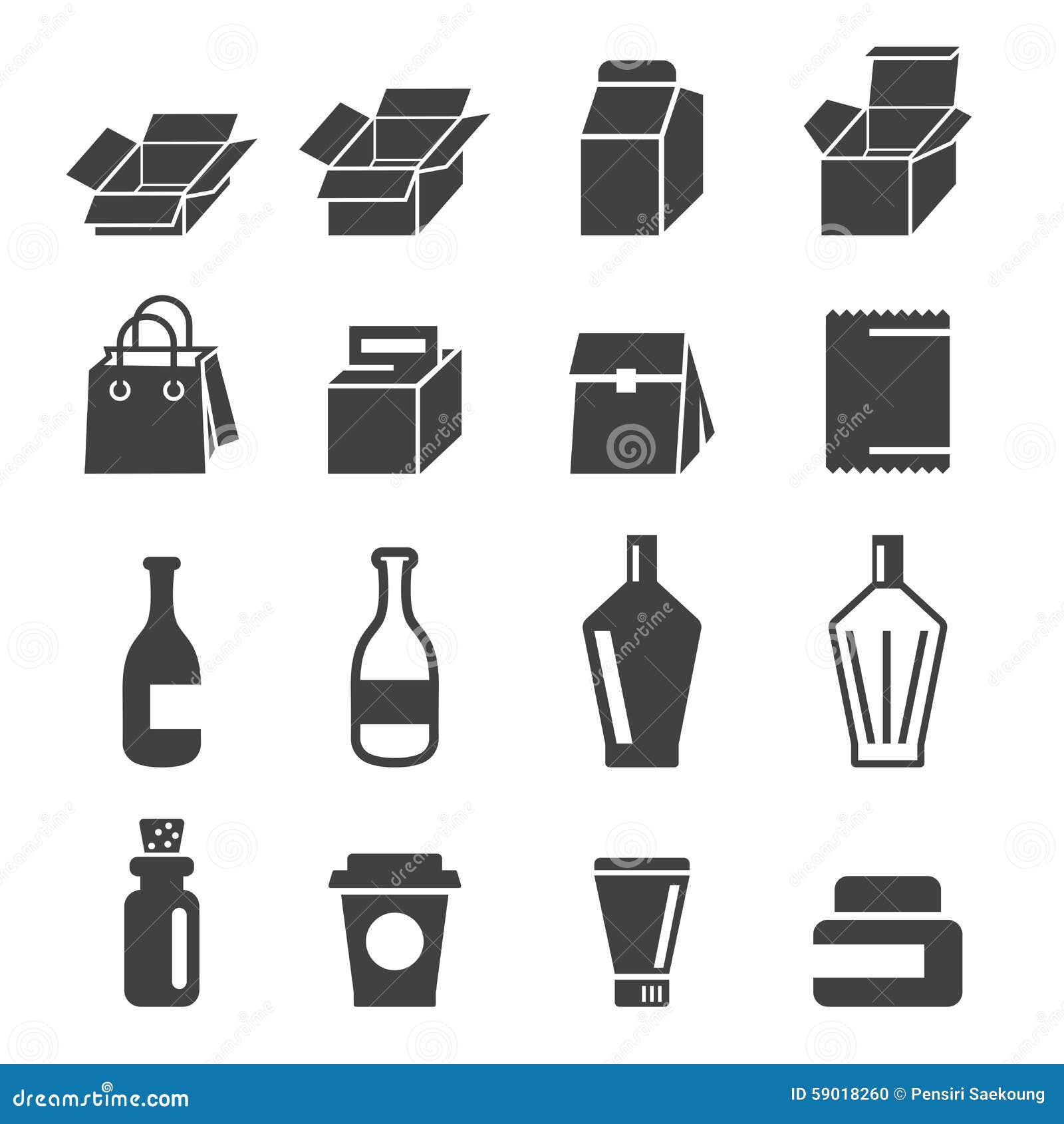 Packaging icons stock vector. Illustration of vector - 59018260