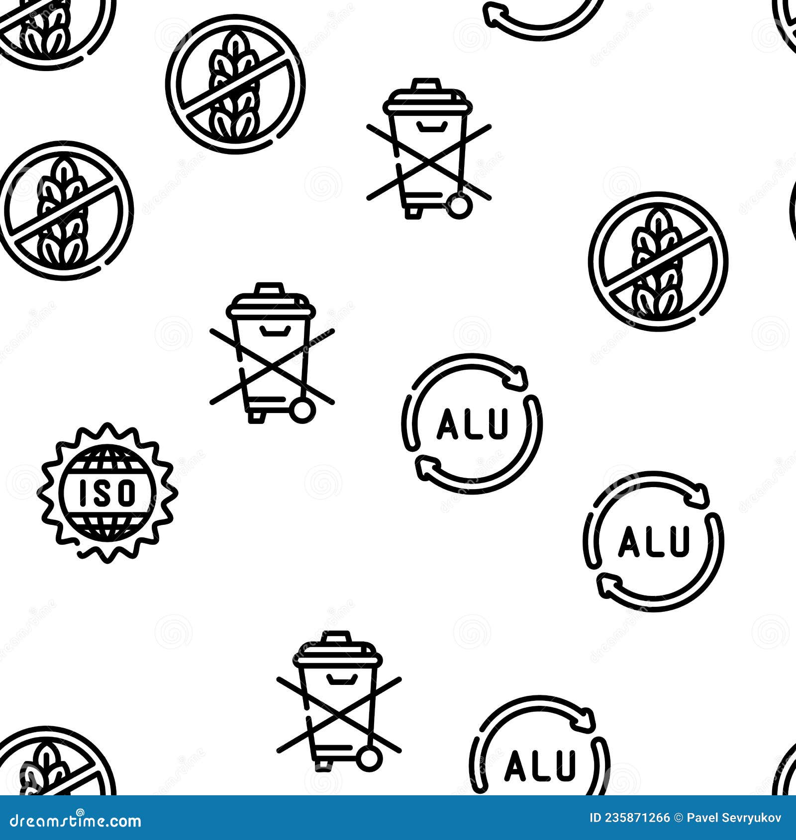 Packaging Industrial Marking Vector Seamless Pattern Stock Vector ...
