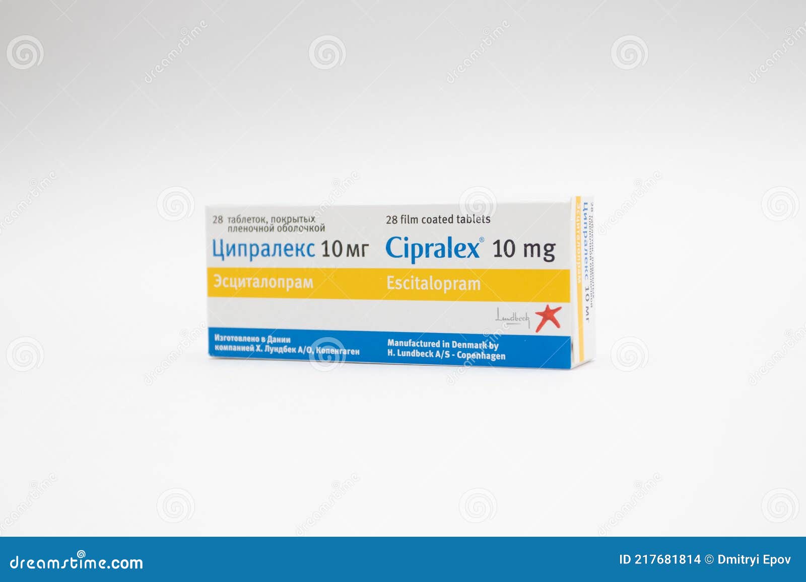 Packaging of Intidpresants Tablets Escitalopram Cipralex Editorial ...