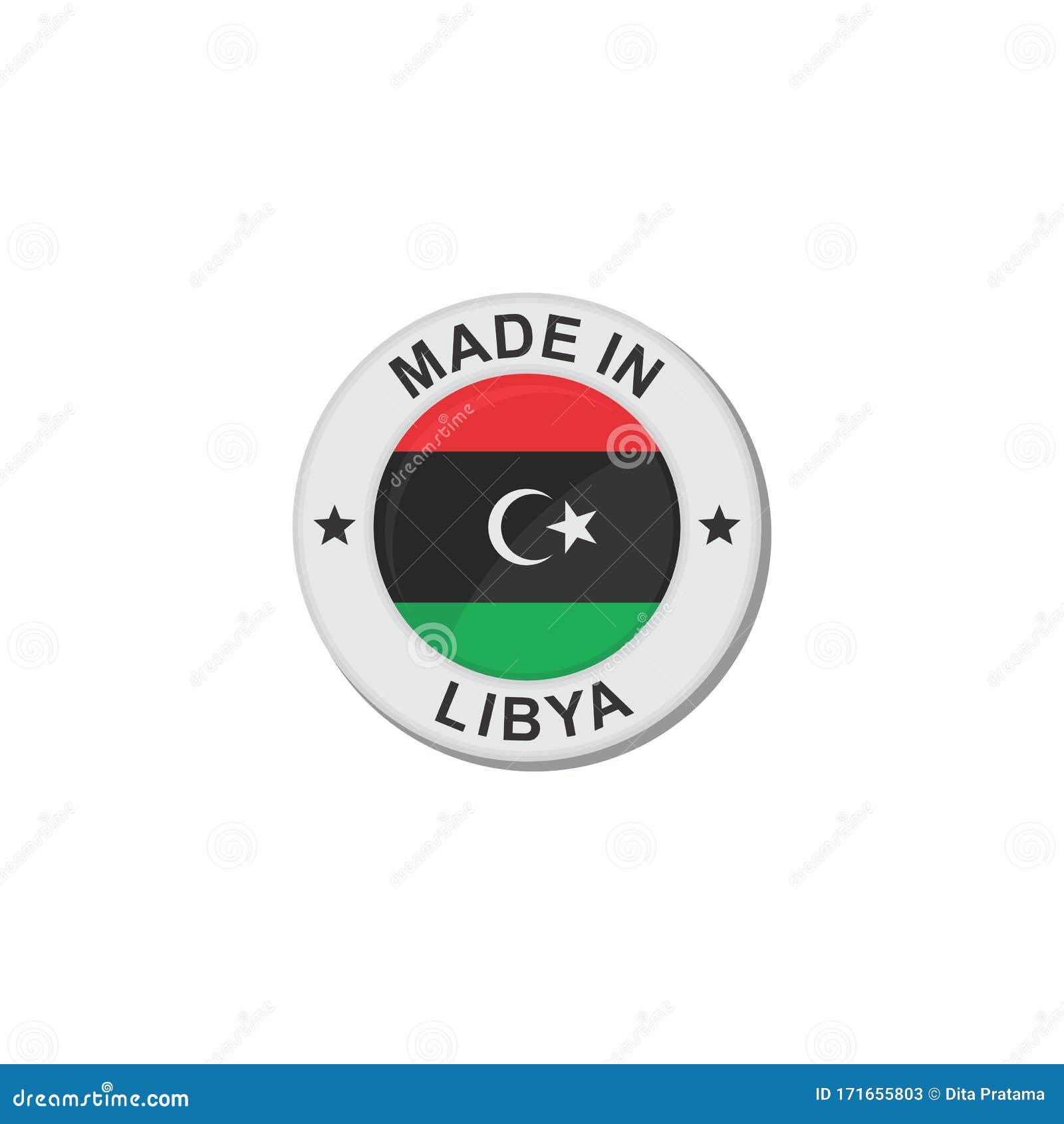 Circle National Flag Made in - Libya Stock Vector - Illustration of ...