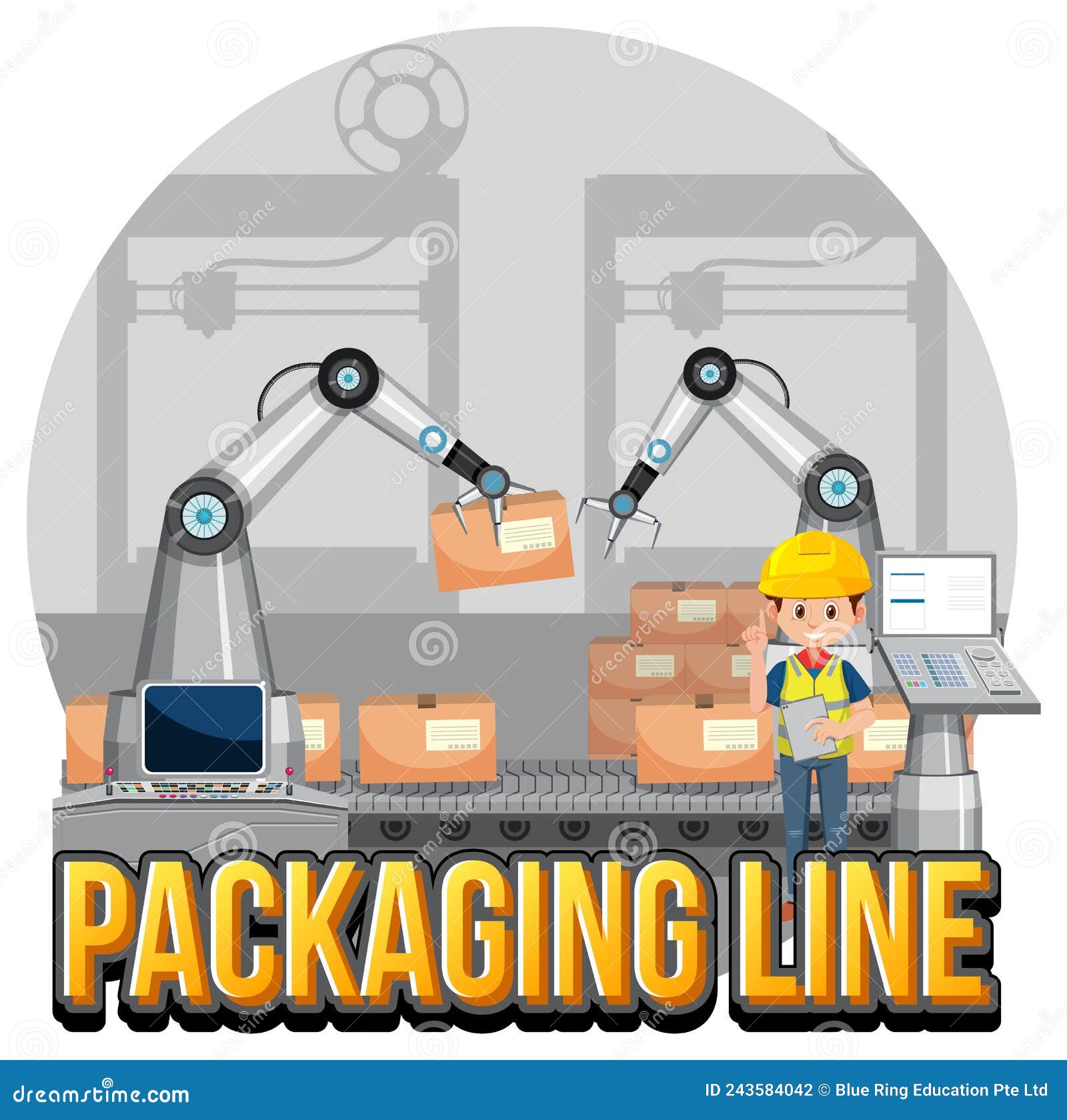 Packaging Line Logo Banner Design Stock Vector - Illustration of ...