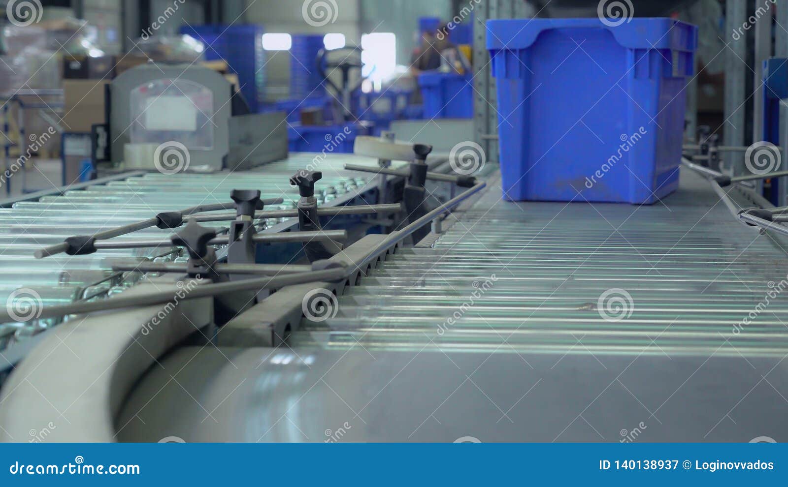 Packaging Lines in Warehouse. Stock Image - Image of carton, load ...