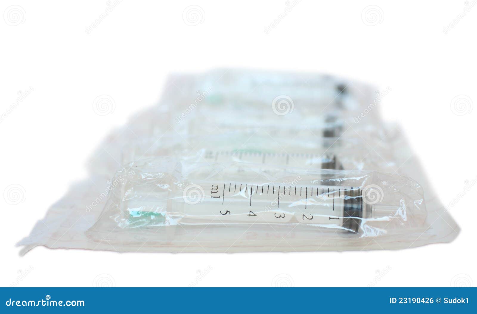 Packaging Of Medical Syringes Isolated On White Royalty Free Stock ...