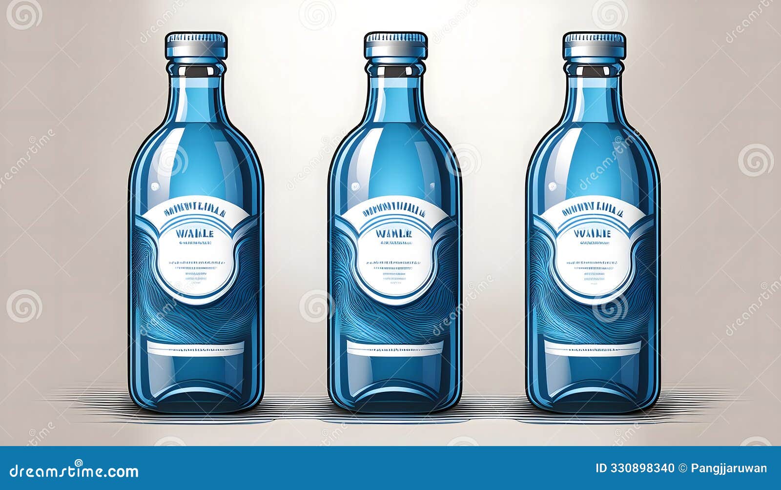 Packaging for Mineral Water Bottles, Label Design Stock Illustration ...