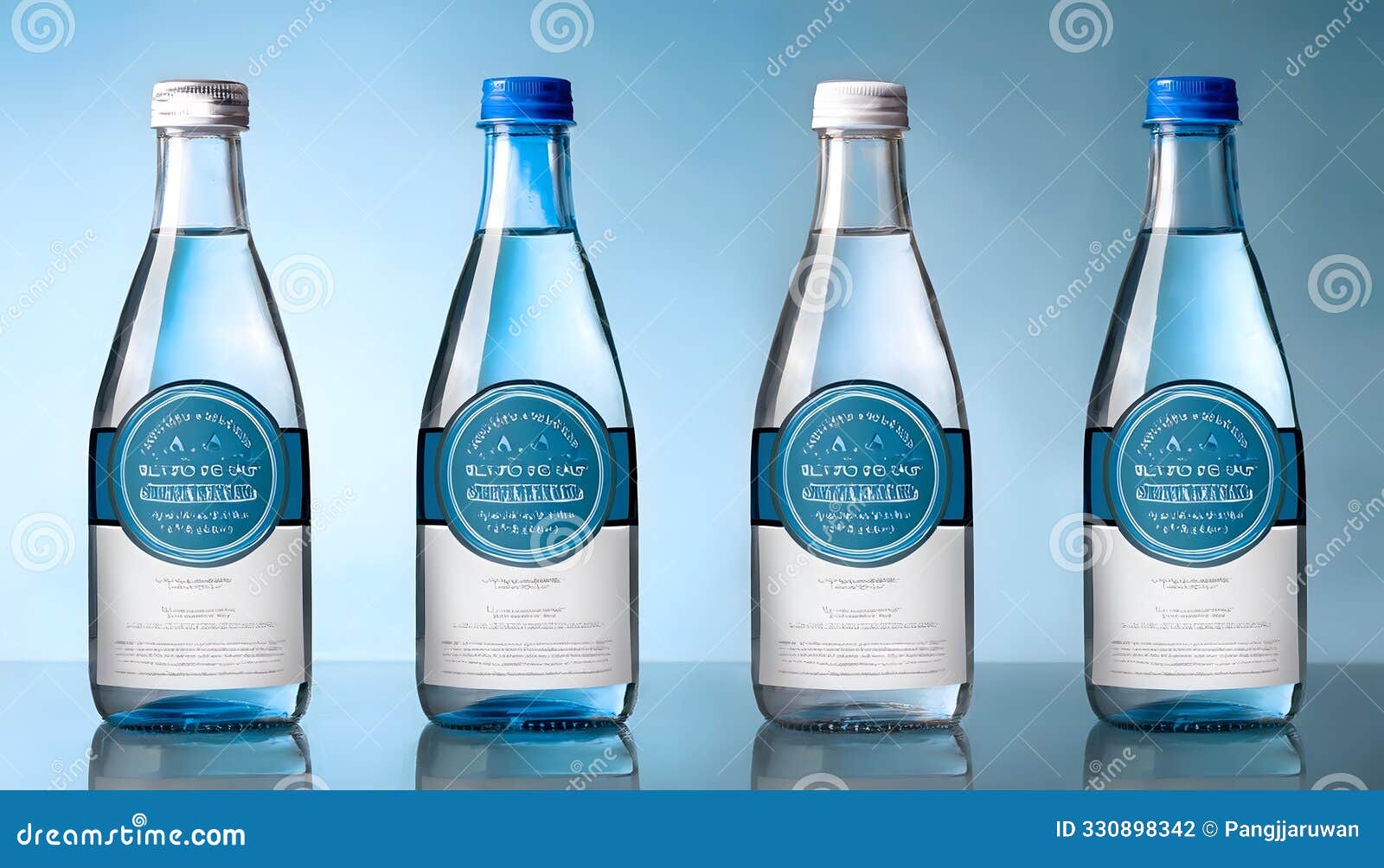 Packaging for Mineral Water Bottles, Label Design Stock Illustration ...