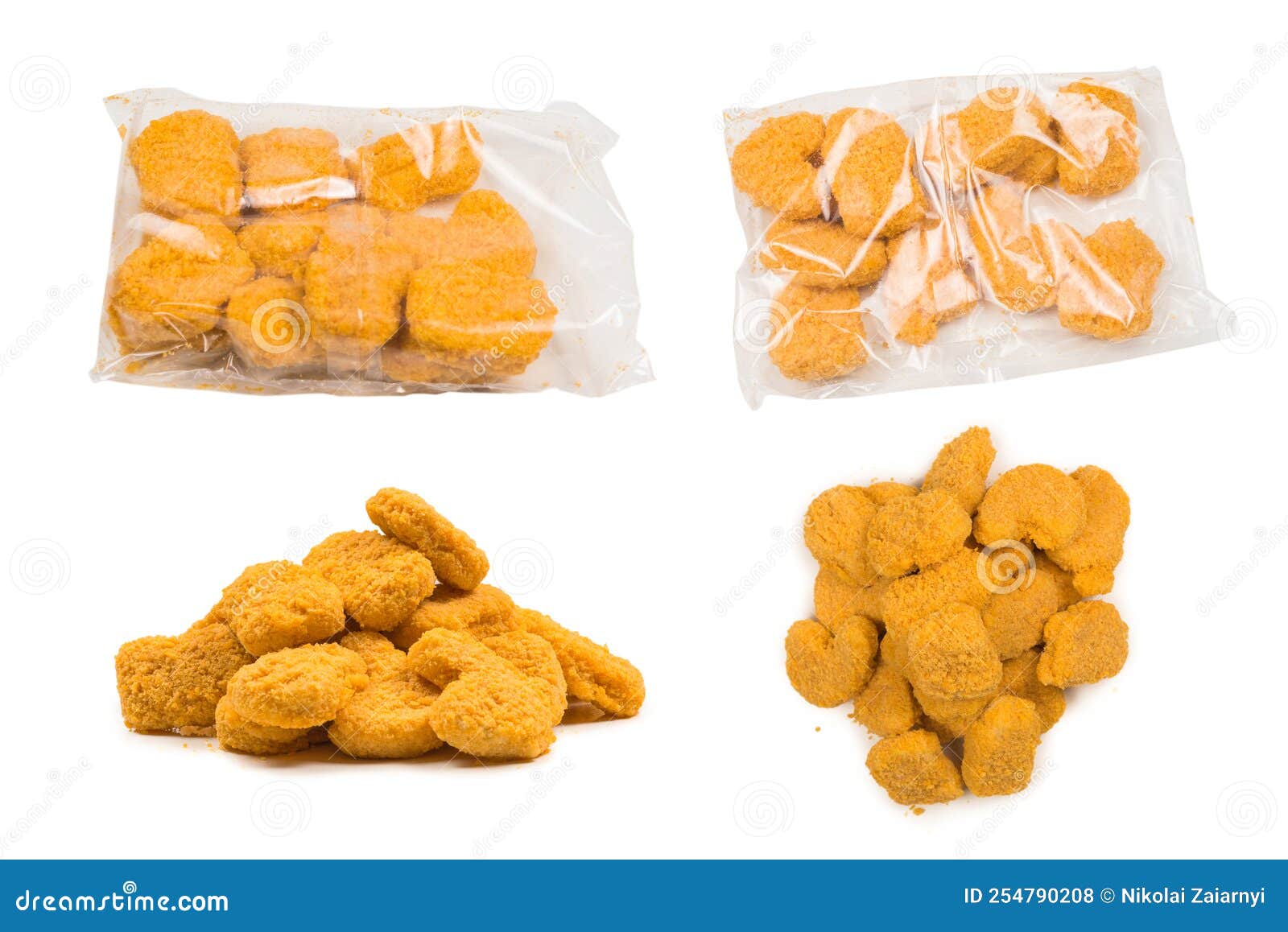 Packaging Nuggets on a White Background Stock Photo - Image of dinner ...