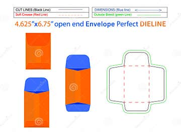 Packaging Open End Envelope or Catalog Envelope 4.625x6.75 Inch Dieline ...