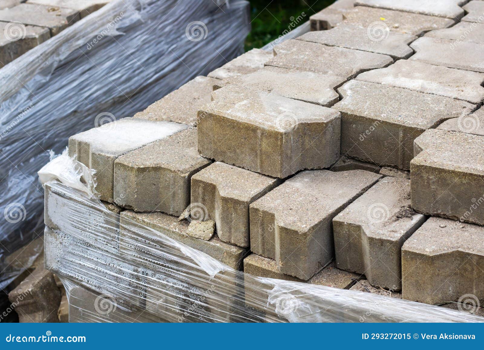 Packaging of Paving Slabs on the Construction Site Stock Image - Image ...