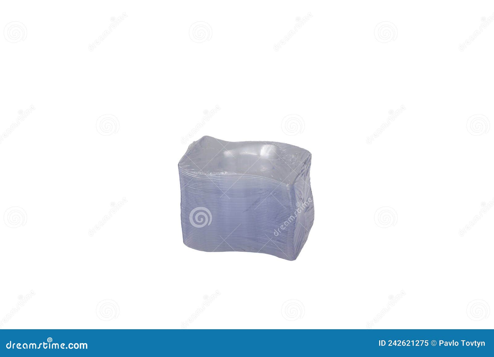 Packaging of Plastic, Transparent Plates on a White Background Stock ...
