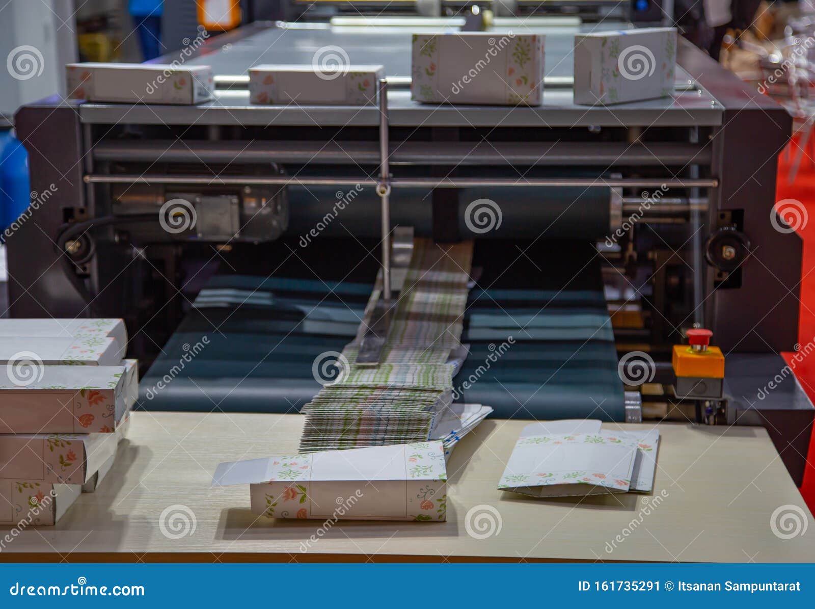 Packaging printing machine stock image. Image of folding - 161735291