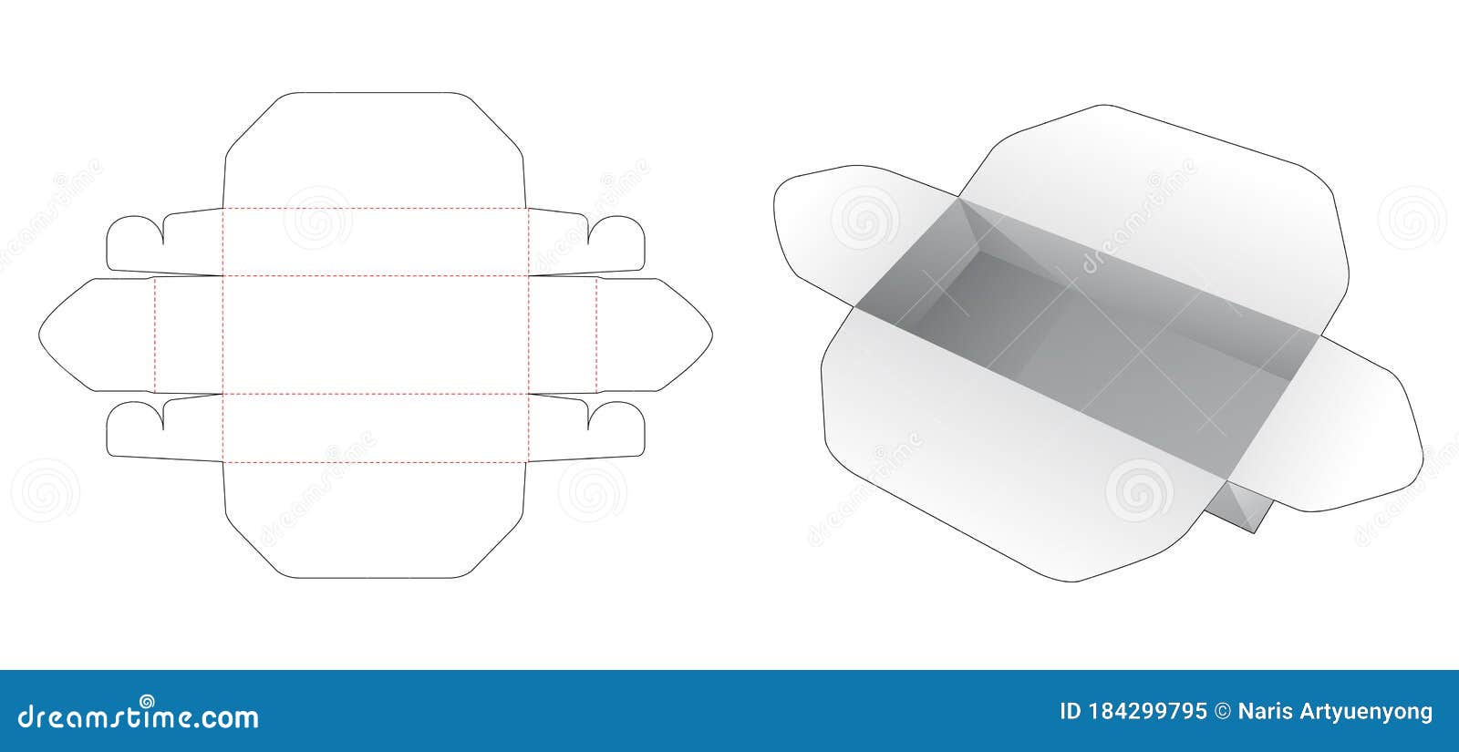 Packaging Rectangular Box Die Cut Template Stock Vector - Illustration ...