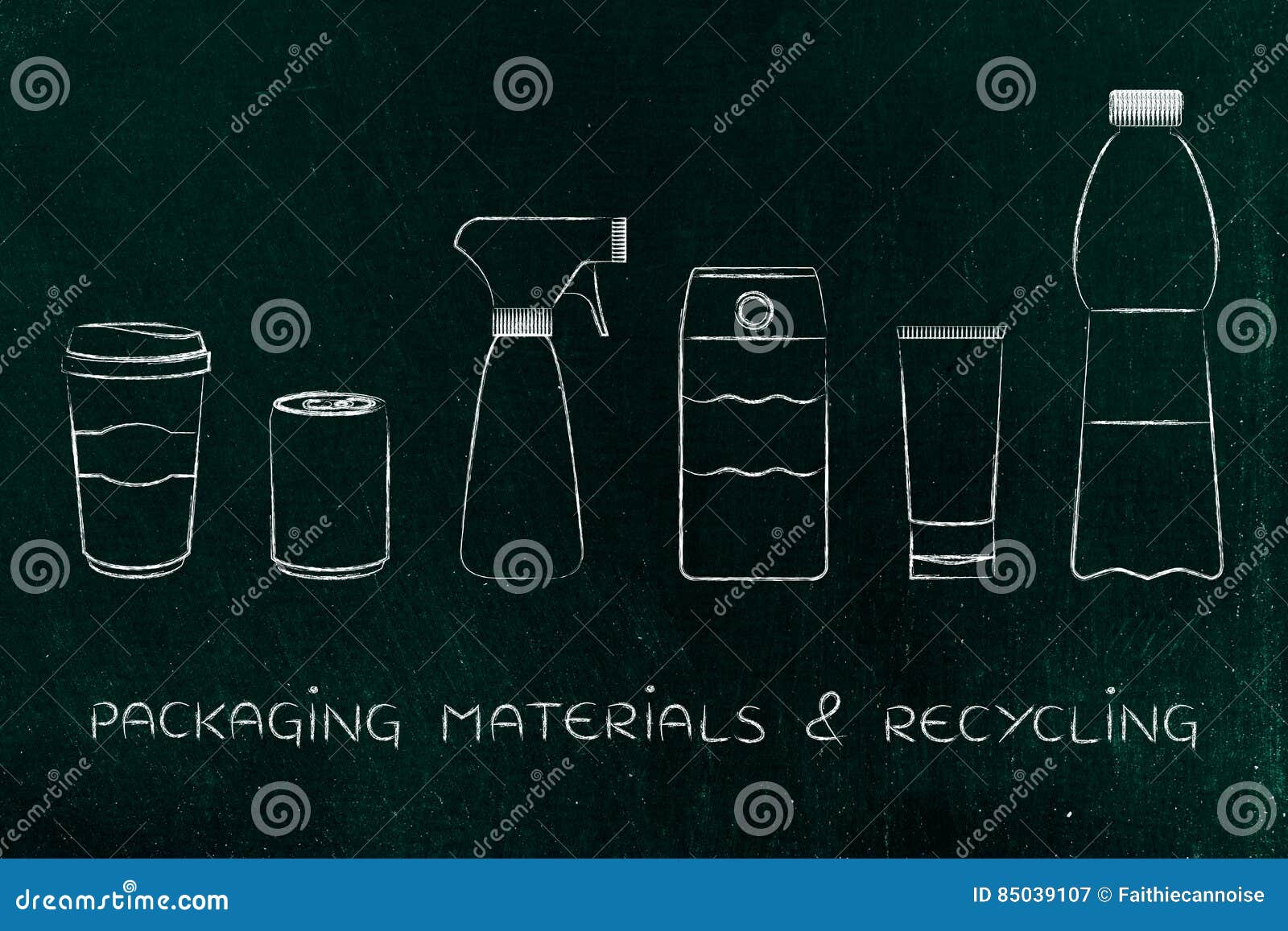 Packaging & Recycling, Mixed Products Stock Illustration - Illustration ...