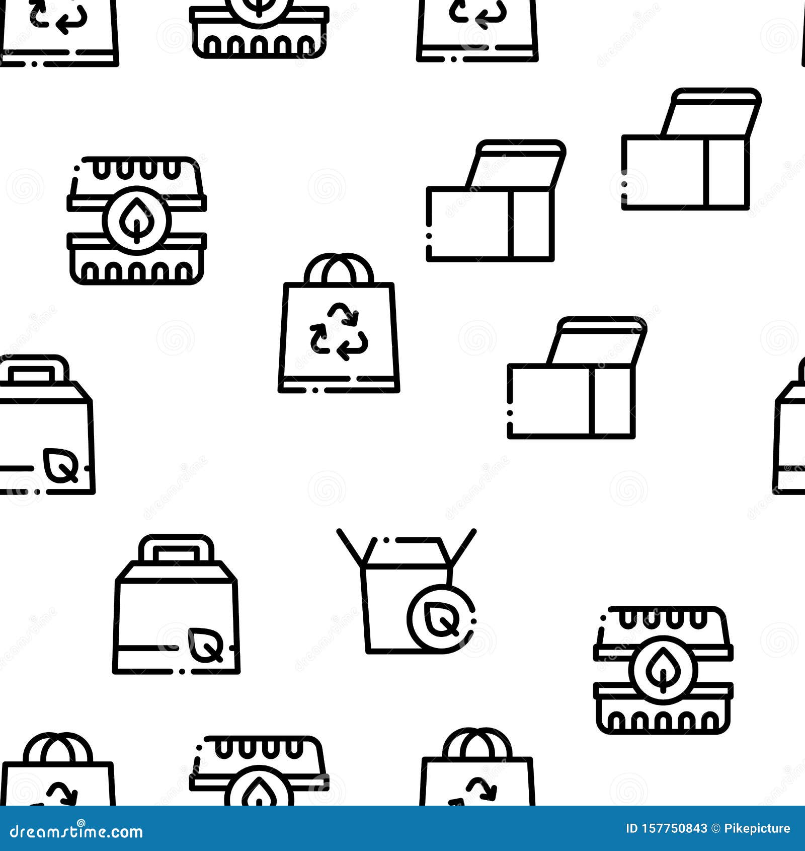 Packaging Seamless Pattern Vector Stock Vector - Illustration of line ...