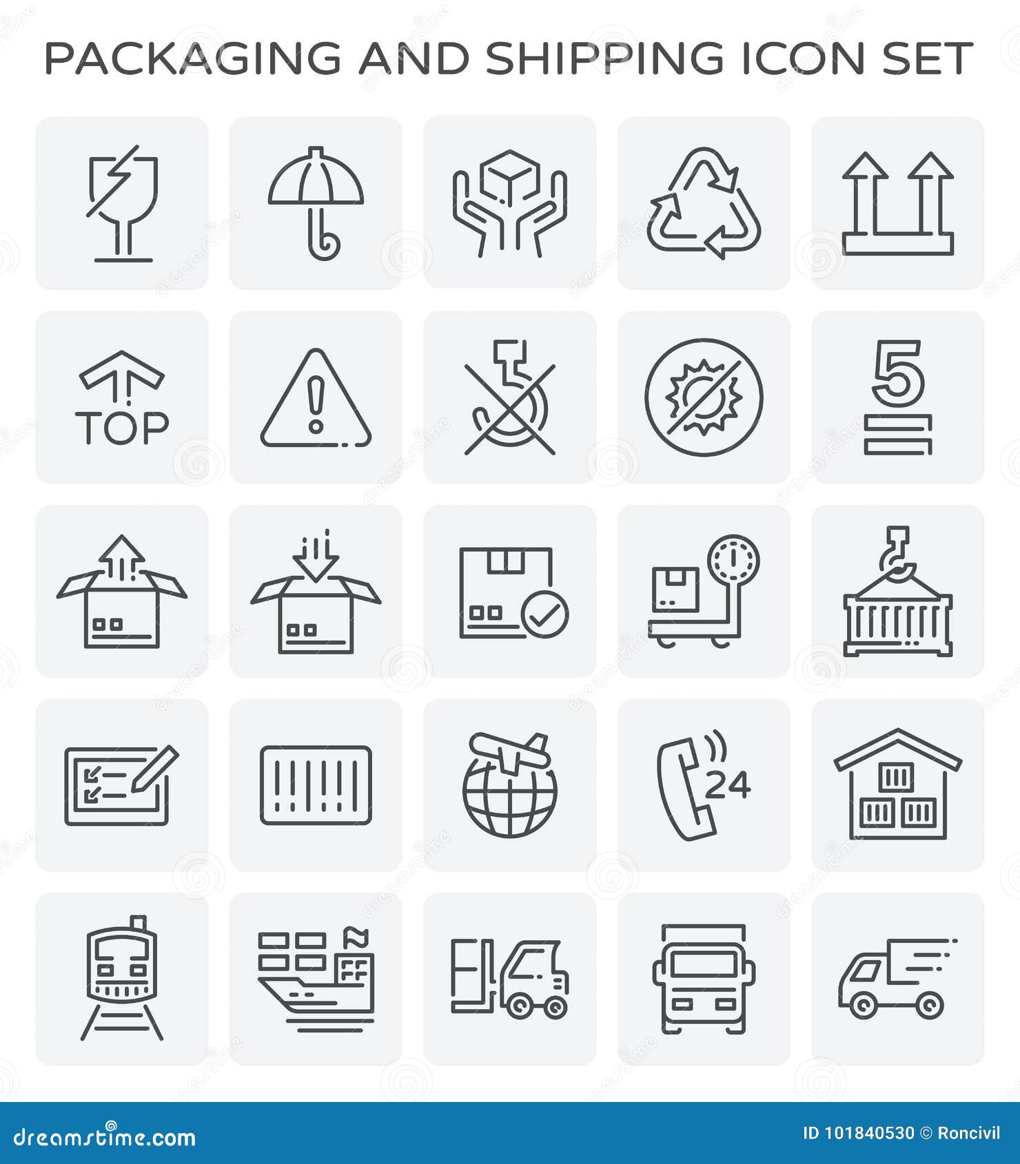 Packaging shipping icon stock vector. Illustration of container - 101840530