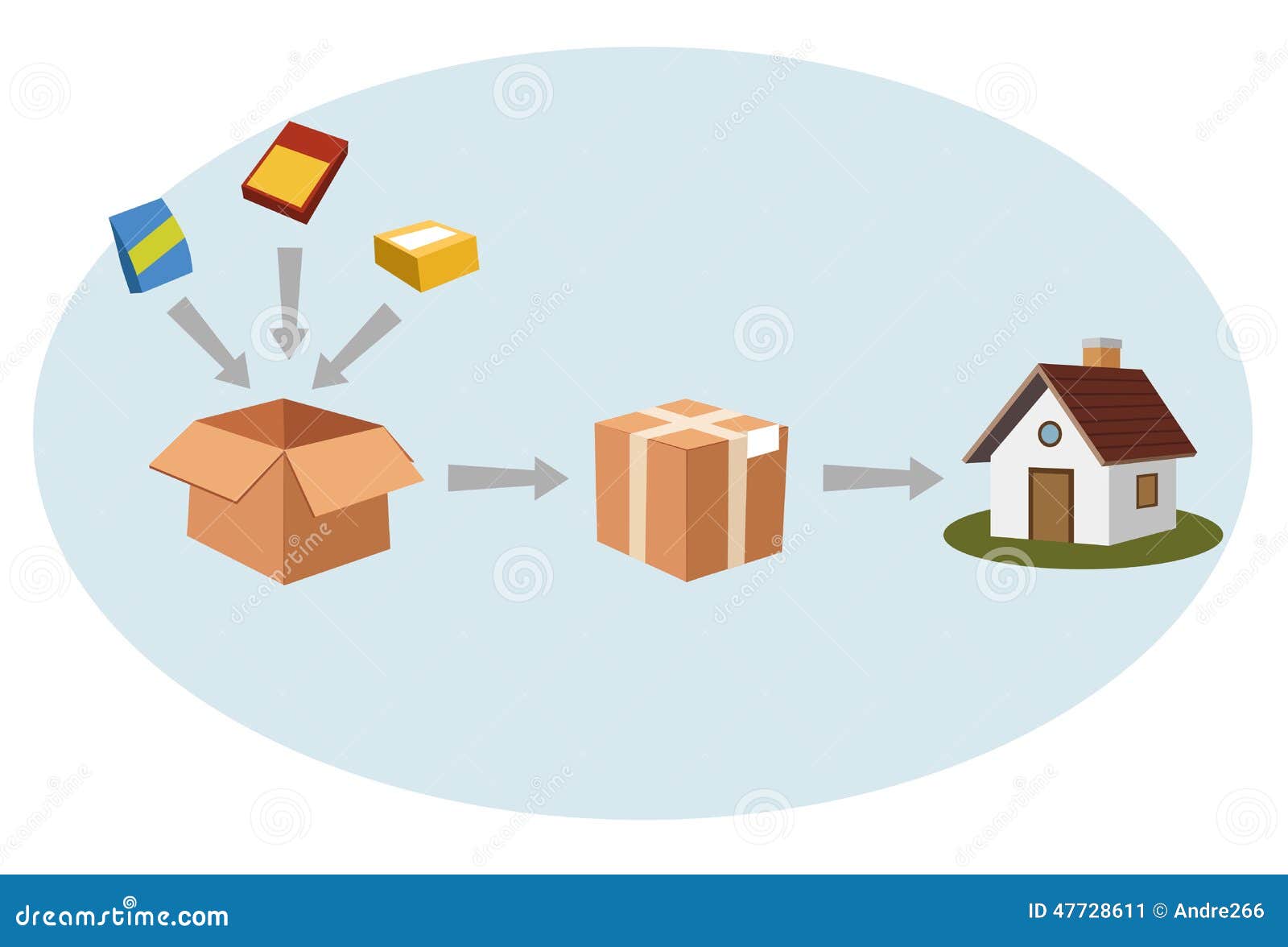 Packaging and shipping stock vector. Illustration of address - 47728611