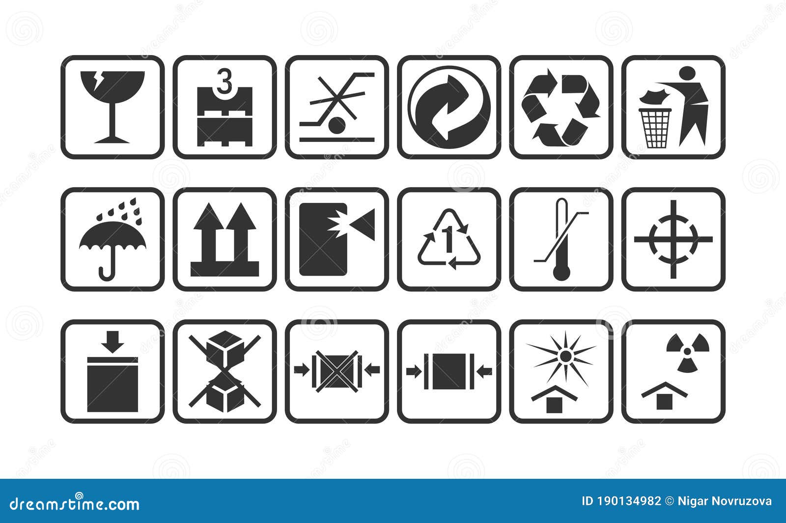 Vector Illustration of Packaging Icons Set. Product Box, Paper Box ...