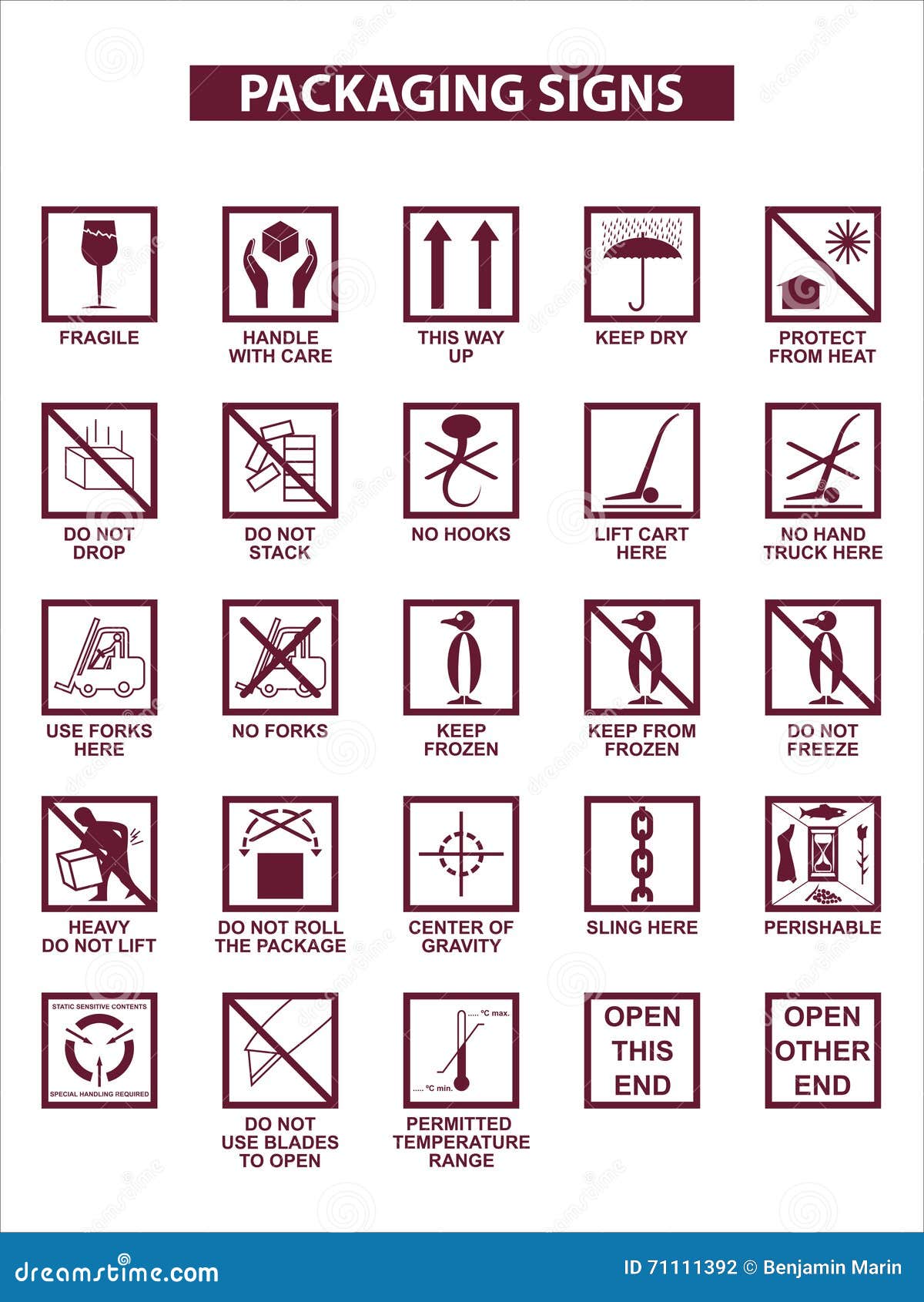 Packaging signs stock vector. Illustration of protect - 71111392