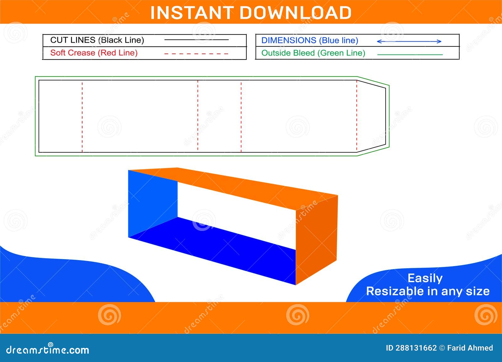 Packaging Wine Carton Box Die Line Template And 3D Box Design Colour ...