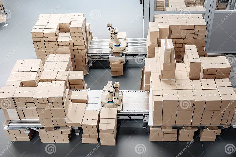 Packaging and Sorting Robot, Sorting Boxes of Different Shapes and ...