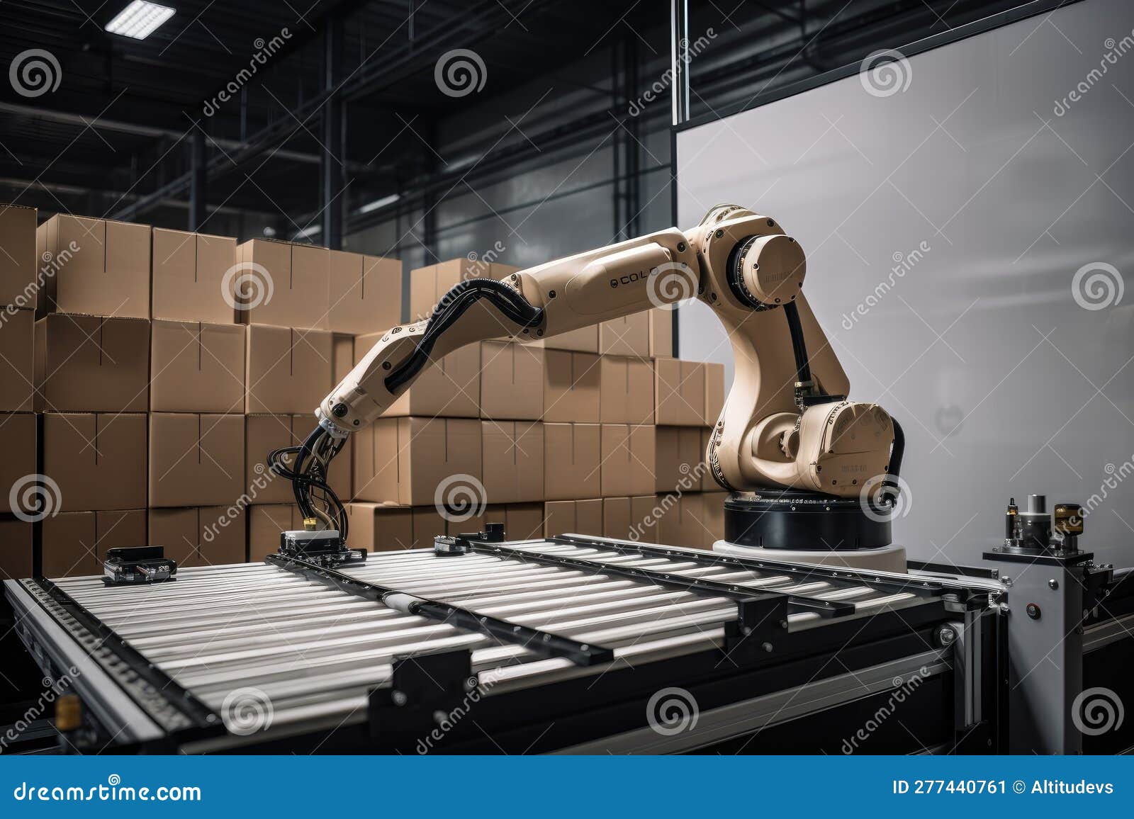 Packaging and Sorting Robot, with Hands on Its Sides, Reaching for ...