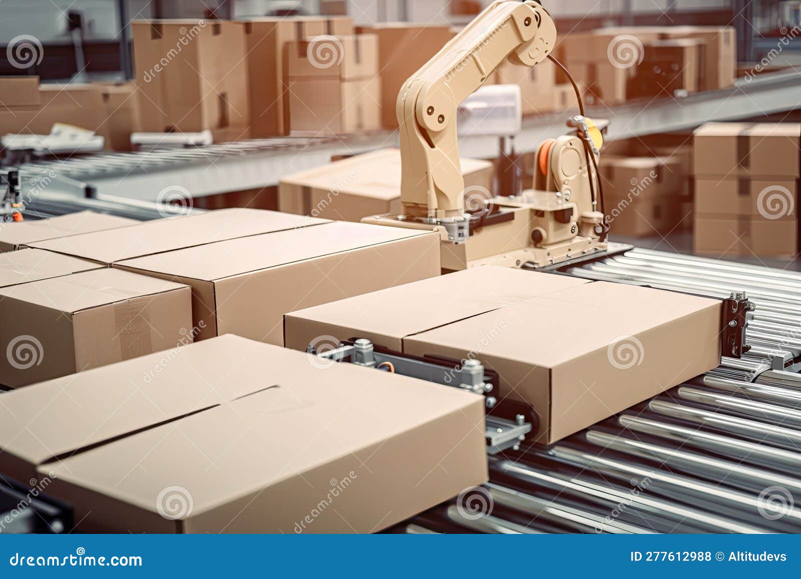 Packaging and Sorting Robot Helping Factory Worker Count Inventory ...