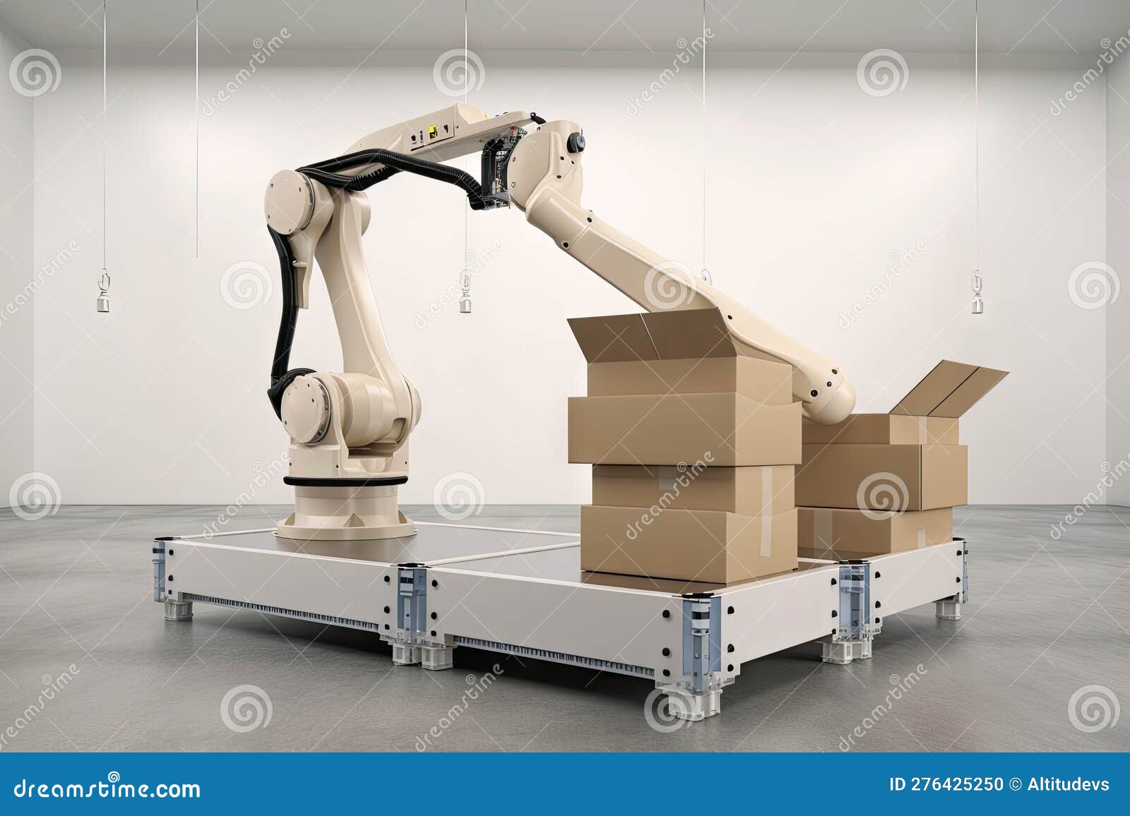 Packaging and Sorting Robot, with Its Arms Moving Quickly To Pack Goods ...