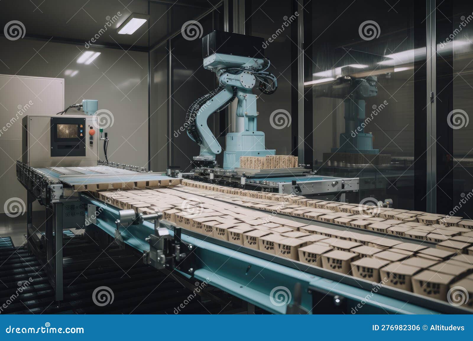Packaging and Sorting Robot, with Its Arms Moving Quickly To Package ...
