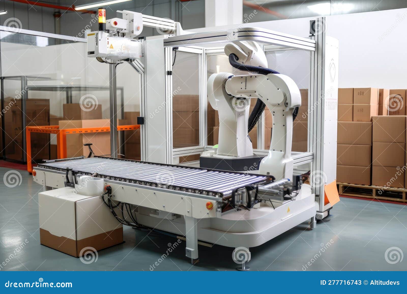 Packaging and Sorting Robot, with Its Arms Moving Quickly To Package ...