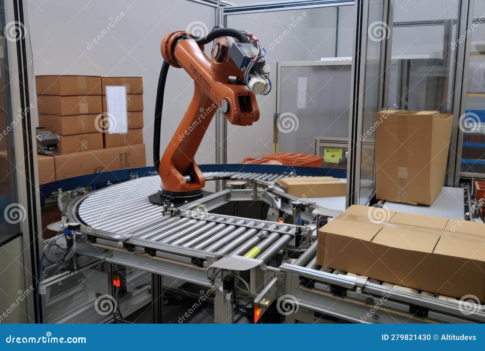 Packaging and Sorting Robot, with Its Mechanical Arms Moving Swiftly To ...