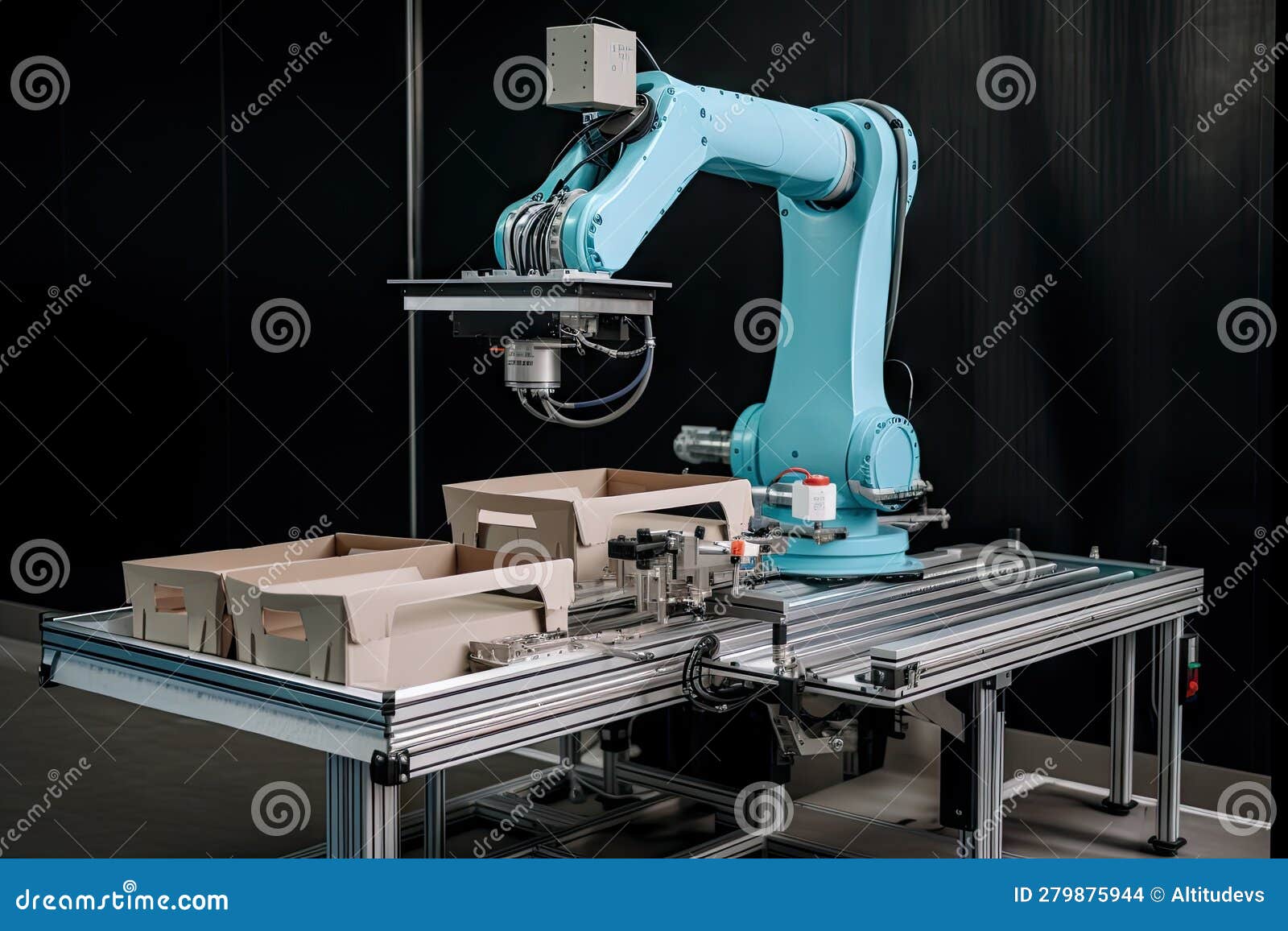Packaging and Sorting Robot, with Its Mechanical Arms Moving Swiftly To ...