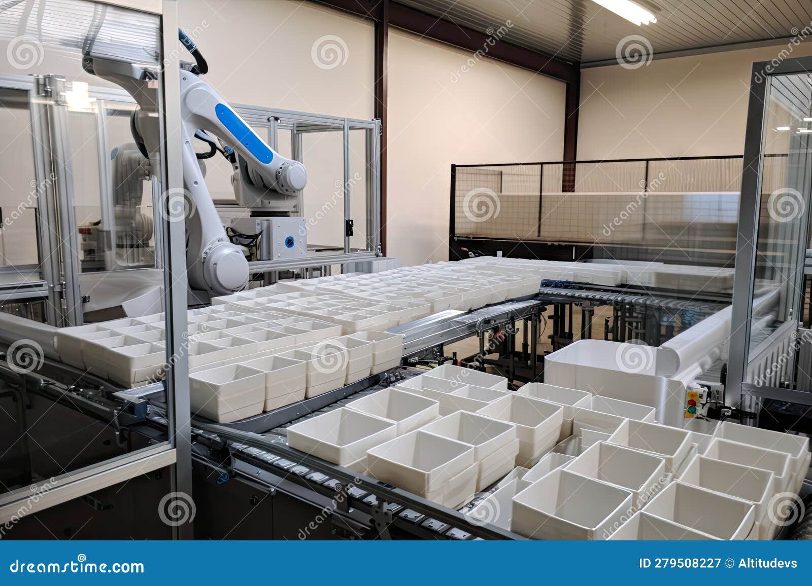 Packaging and Sorting Robot, in Motion, Sorting Packages into Different ...