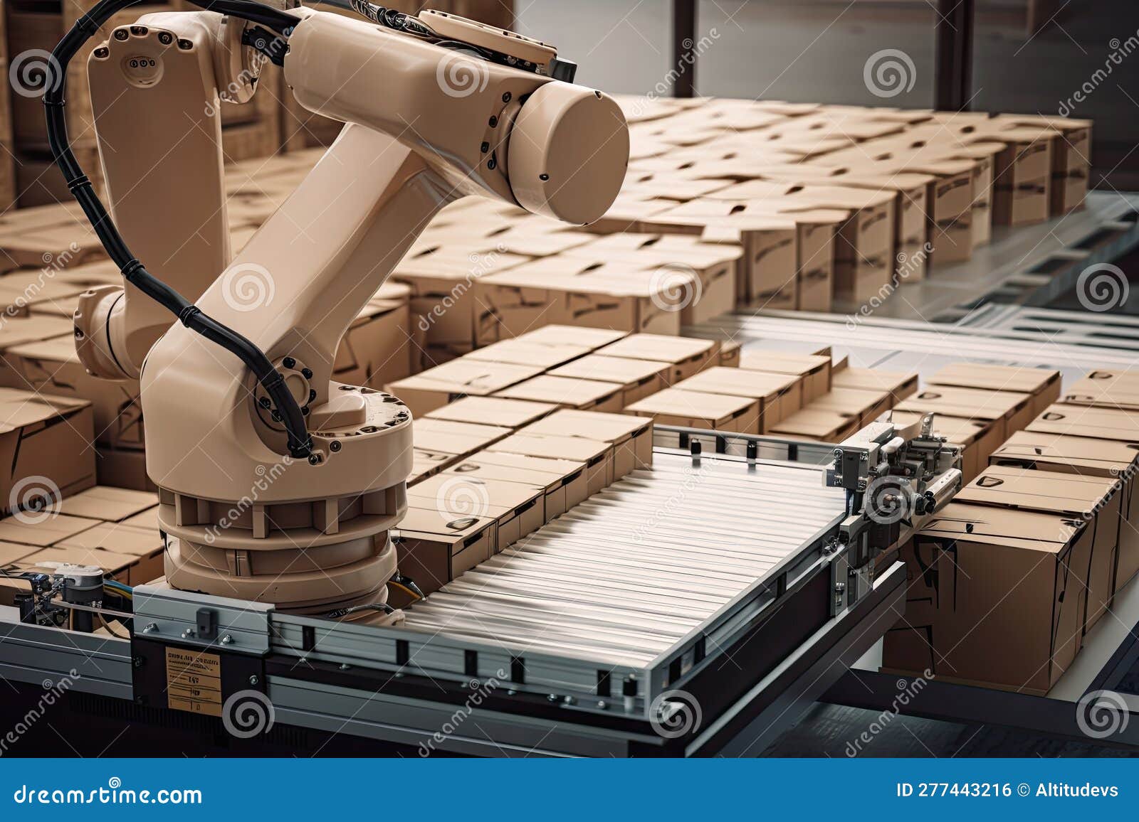 Packaging and Sorting Robot, Placing Items into Boxes Stock ...