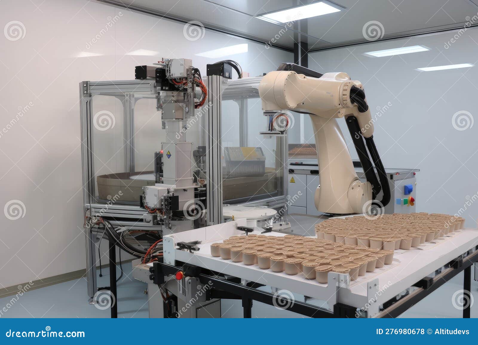 Packaging And Sorting Robot Working Meticulously With Delicate Objects Stock Illustration 2123