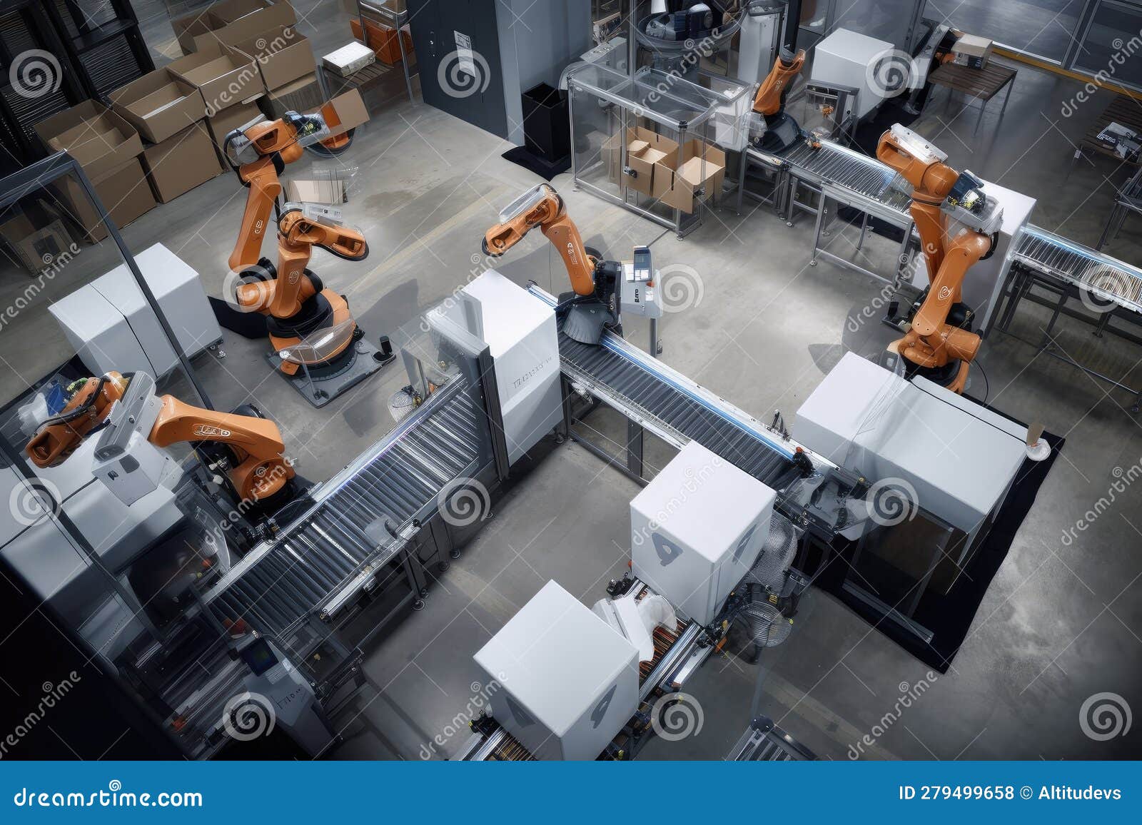 Packaging And Sorting Robots Working Together To Swiftly And Efficiently Sort Large Quantities