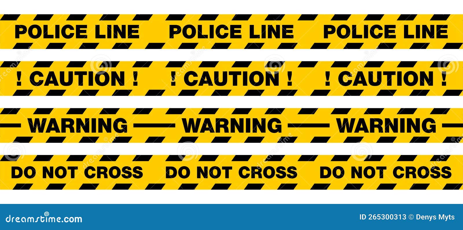 Seamless Security Yellow Diagonal Stripes. Safety Danger Ribbon Signs ...