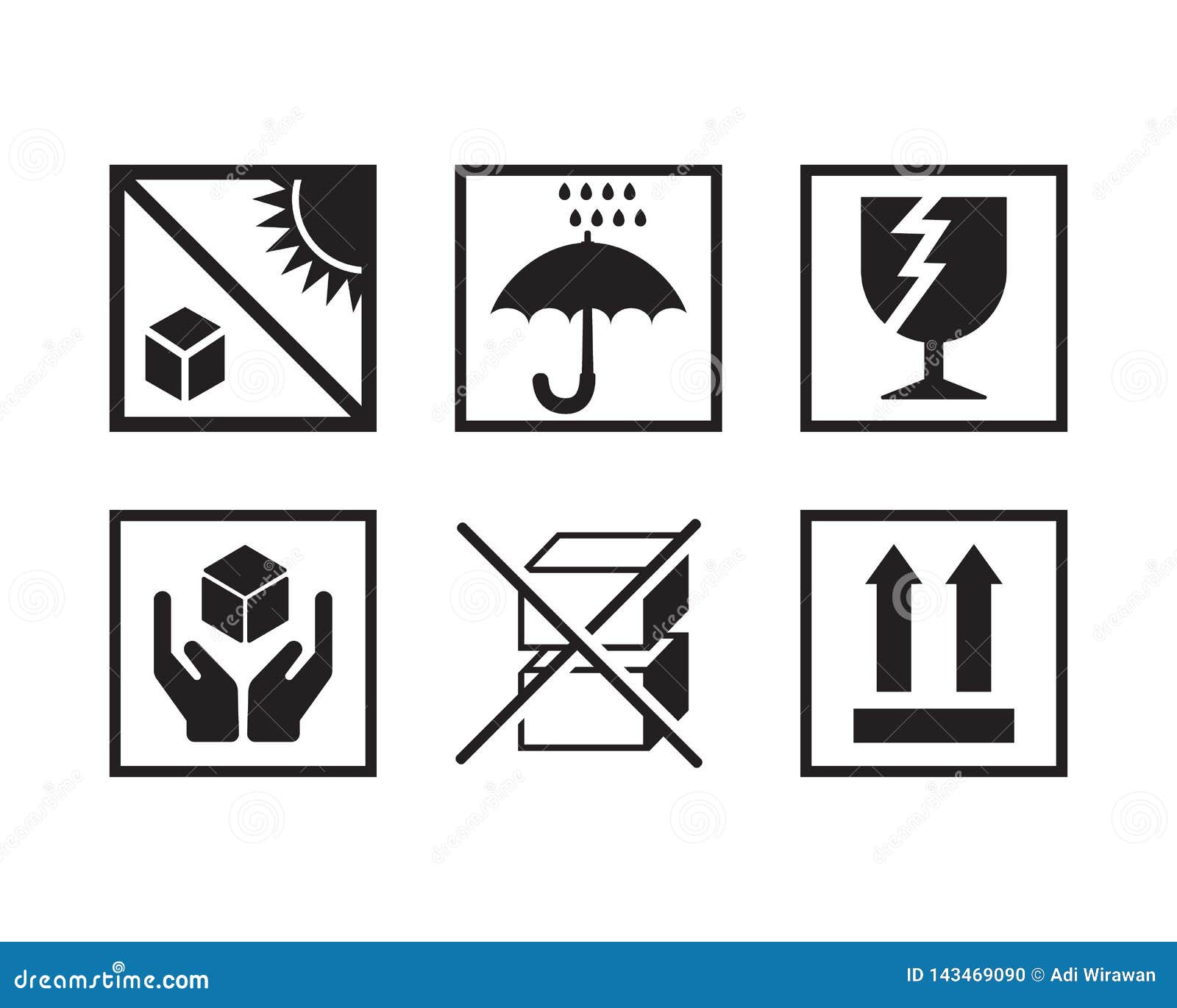 Packaging Symbol Warning Vector Set Design Stock Vector - Illustration ...