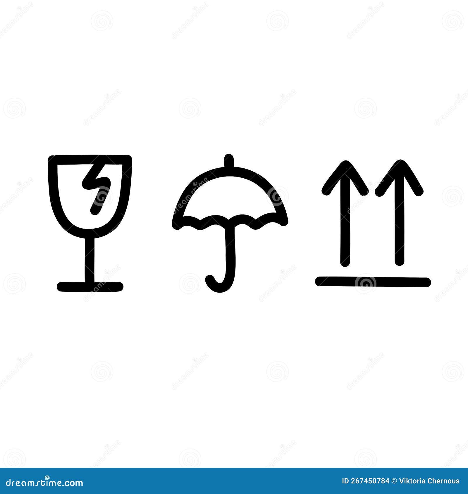 Packaging Symbols Doodle Icon, Vector Color Line Illustration Stock ...