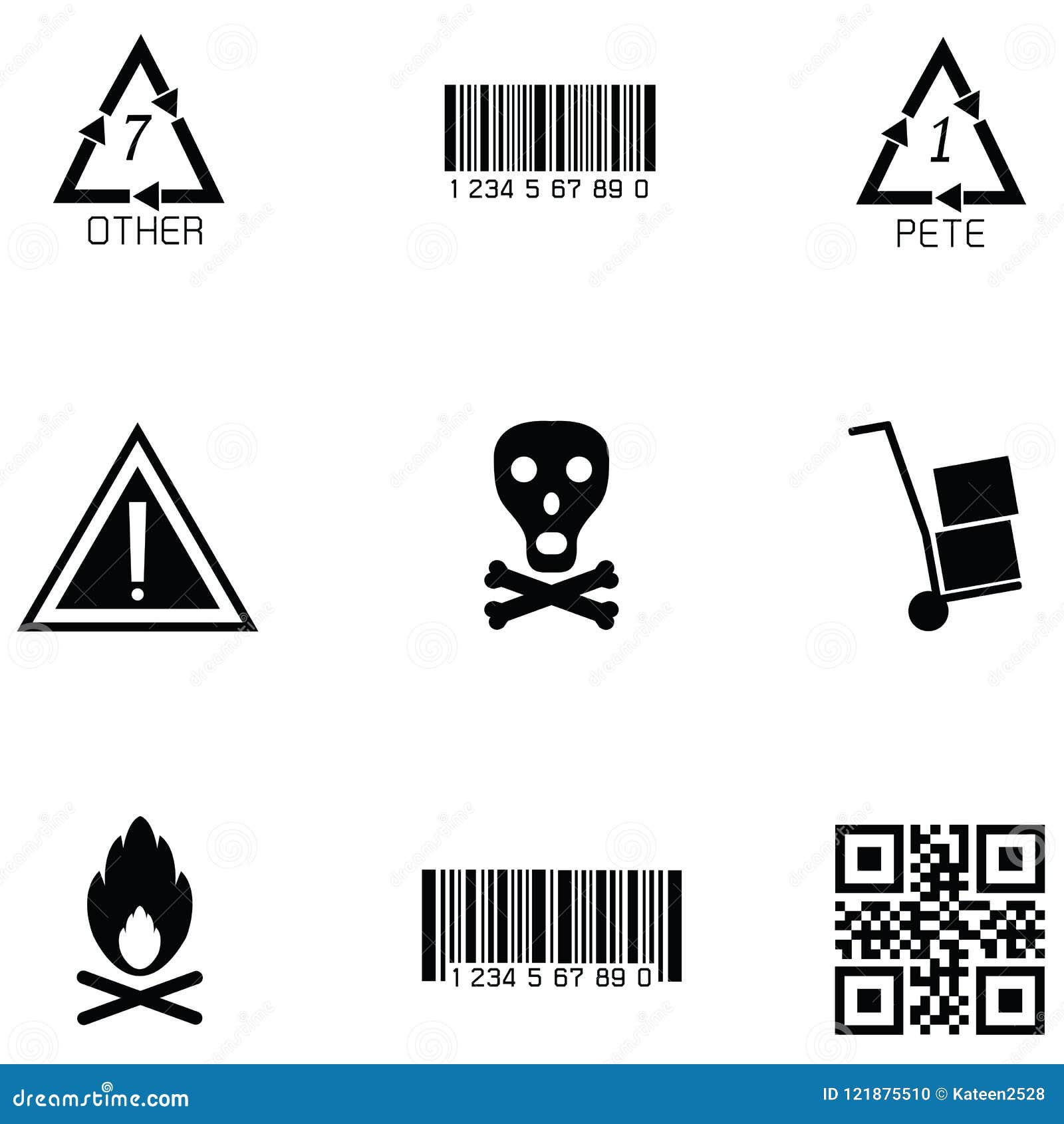 Packaging symbols icon set stock vector. Illustration of handle - 121875510