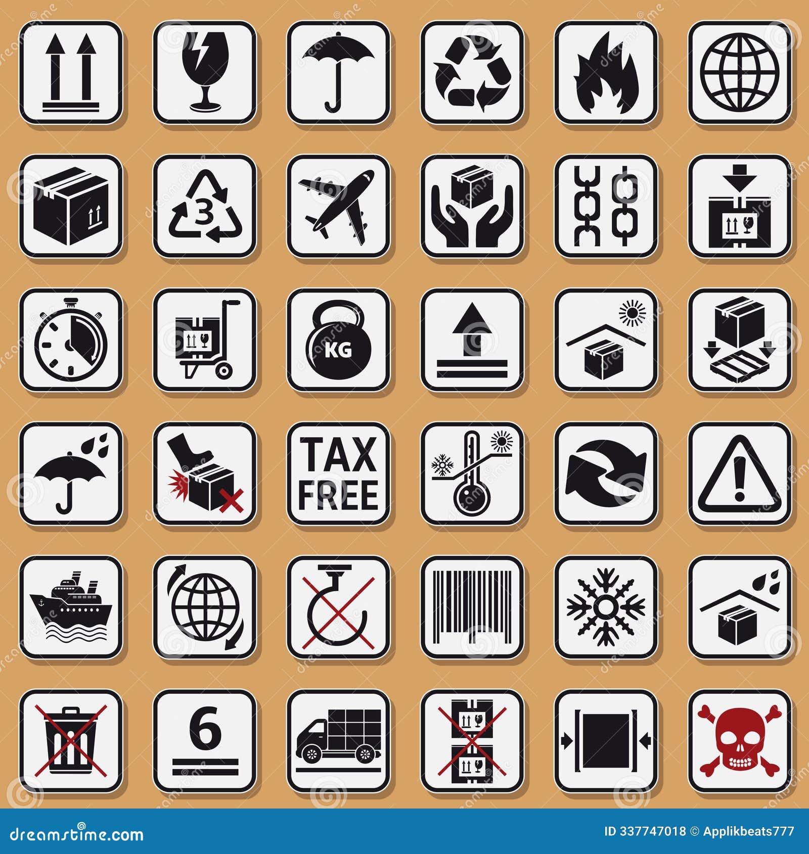 Packaging symbols set stock vector. Illustration of attention - 337747018