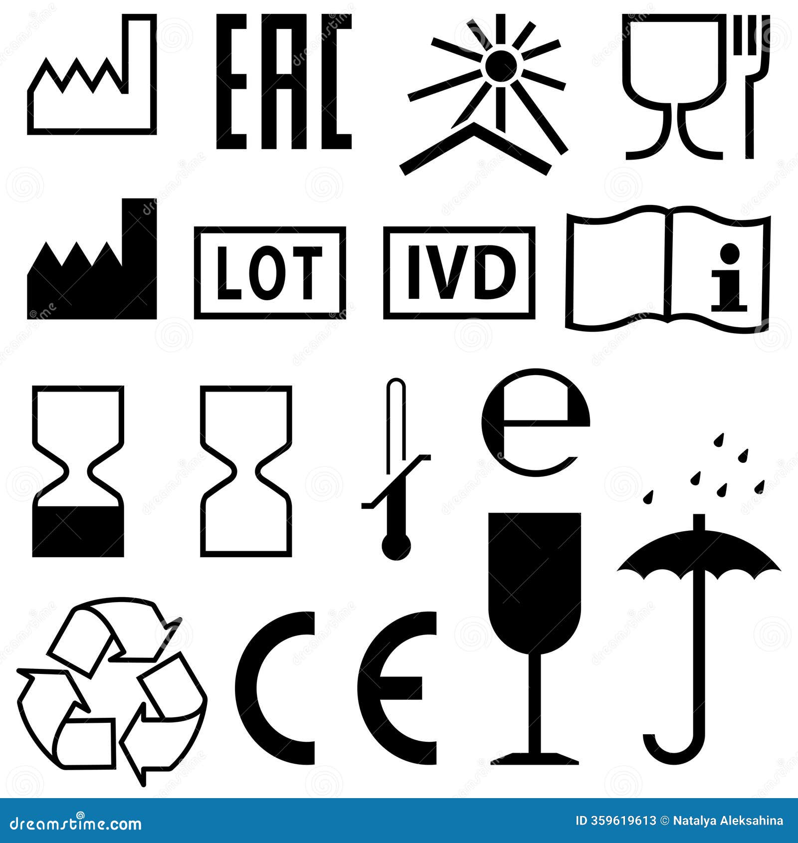 Packaging Symbols Collection Of Care Handling With Warning Caution For ...