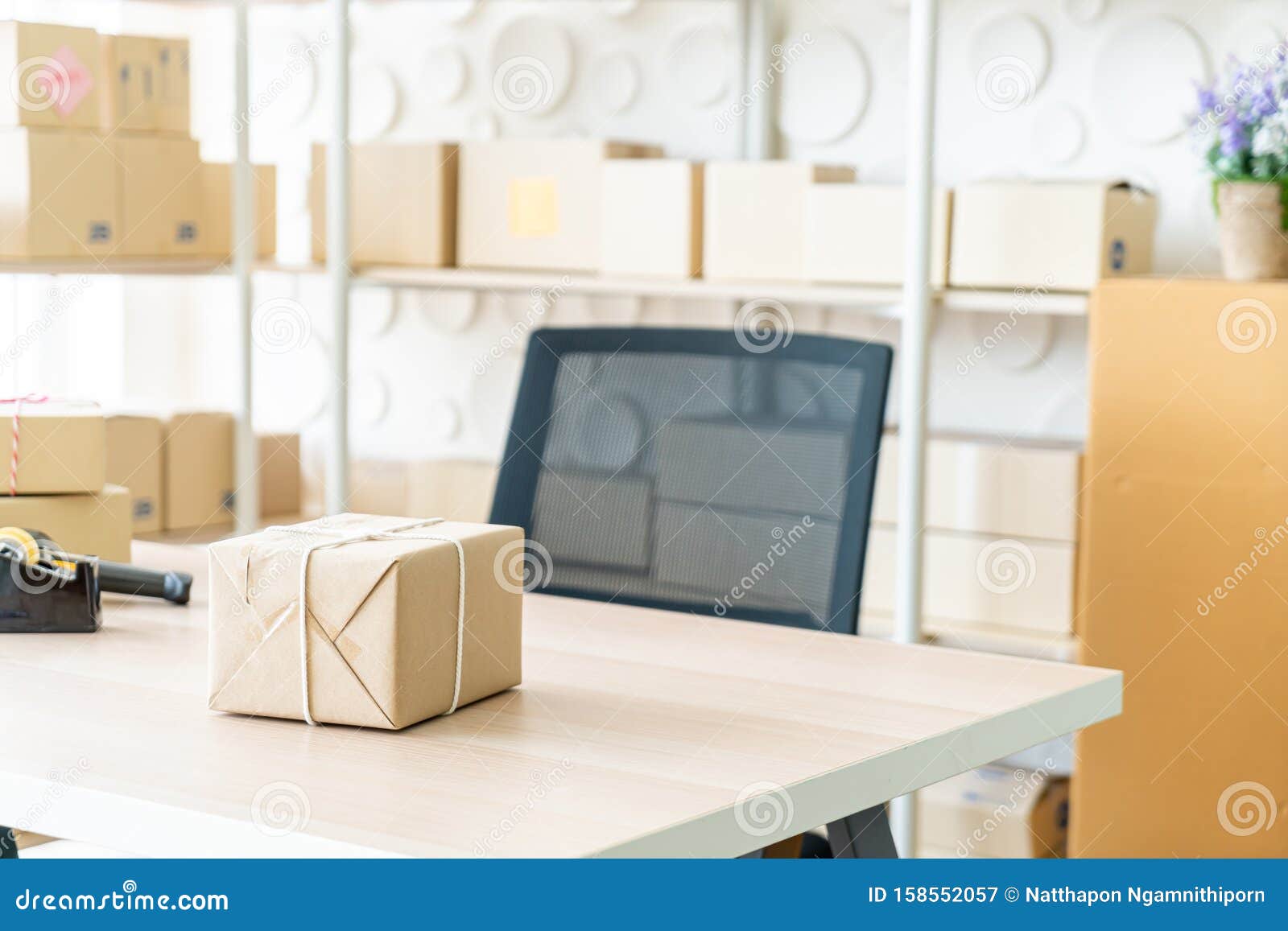 Packaging on table stock image. Image of commerce, service - 158552057