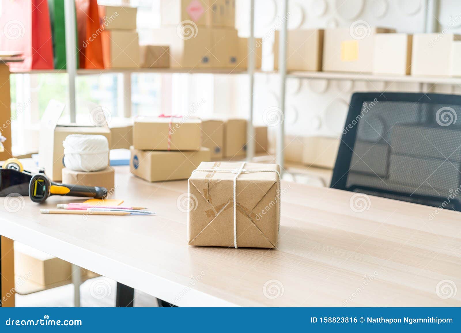 Packaging on table stock photo. Image of goods, customer - 158823816