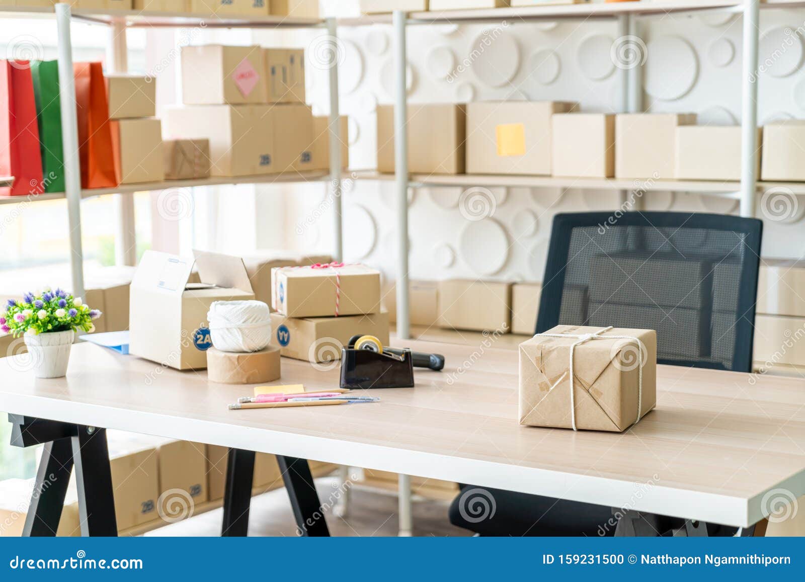 Packaging on table stock photo. Image of packaging, parcels - 159231500